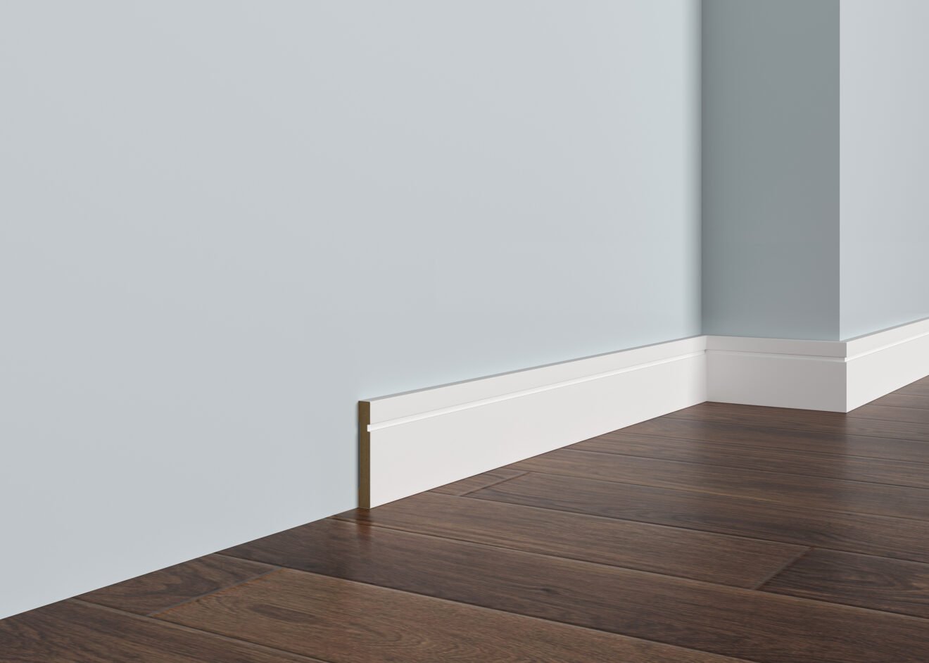 White Primed MDF Baseboard 5” Height – Style : Notched – CONSTRADE